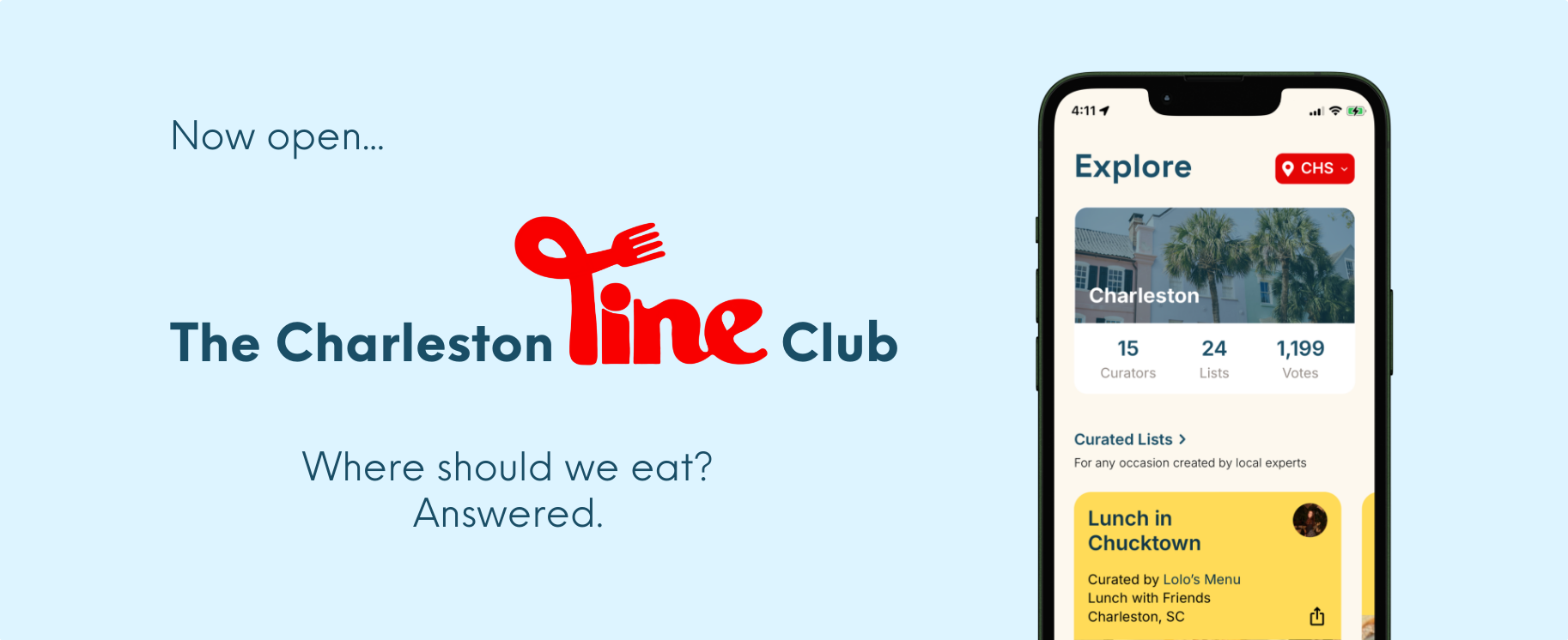 Charleston Tine Club Is Now Open!: Dining out just got smarter. New ...