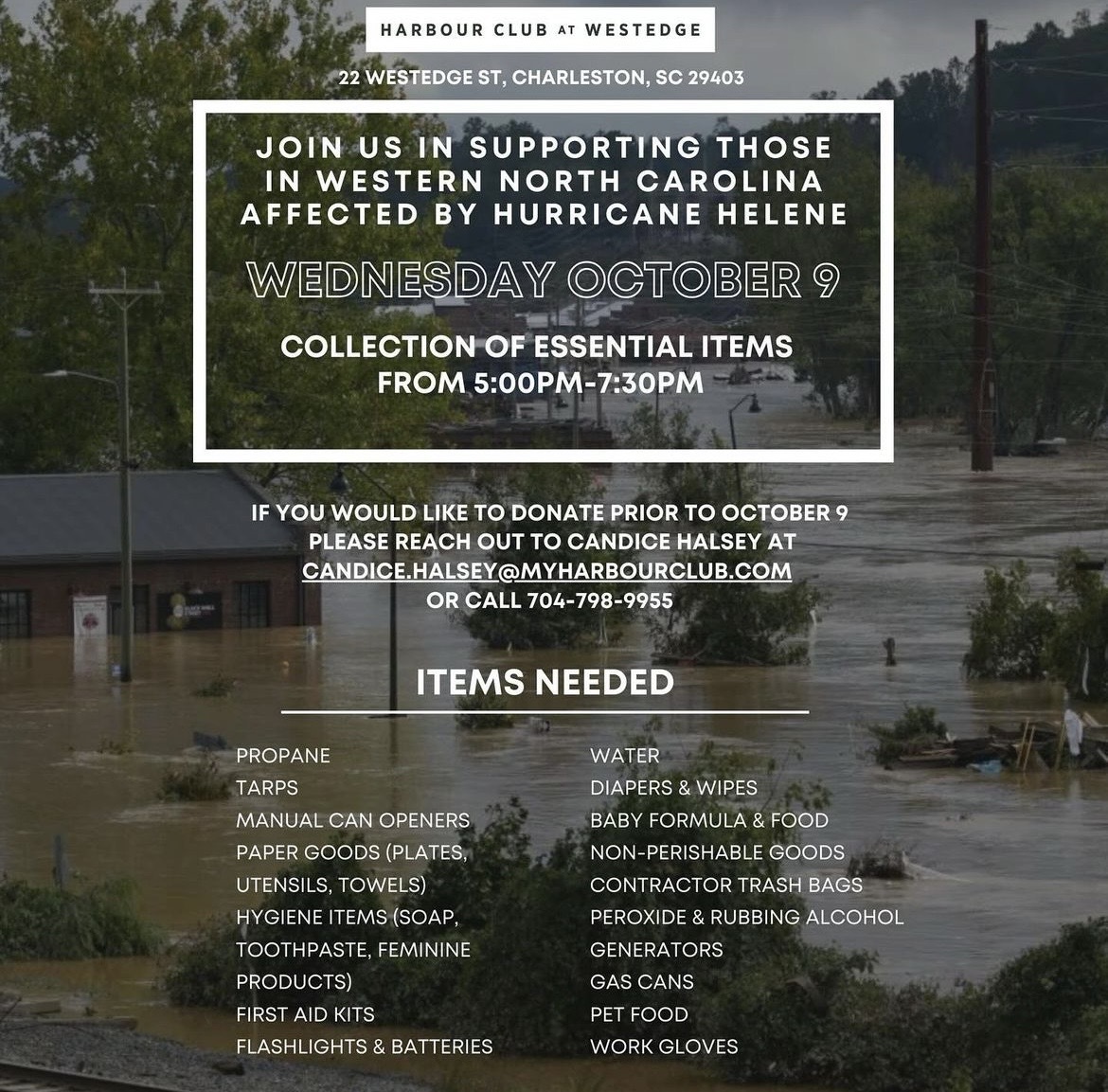 Harbour Club at WestEdge Accepting Donations for Helene Victims in ...